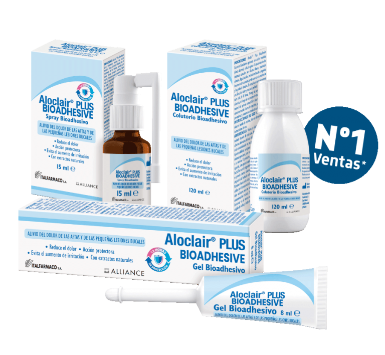 Presentaciones de Aloclair PLUS | Gel, colutorio y spray
